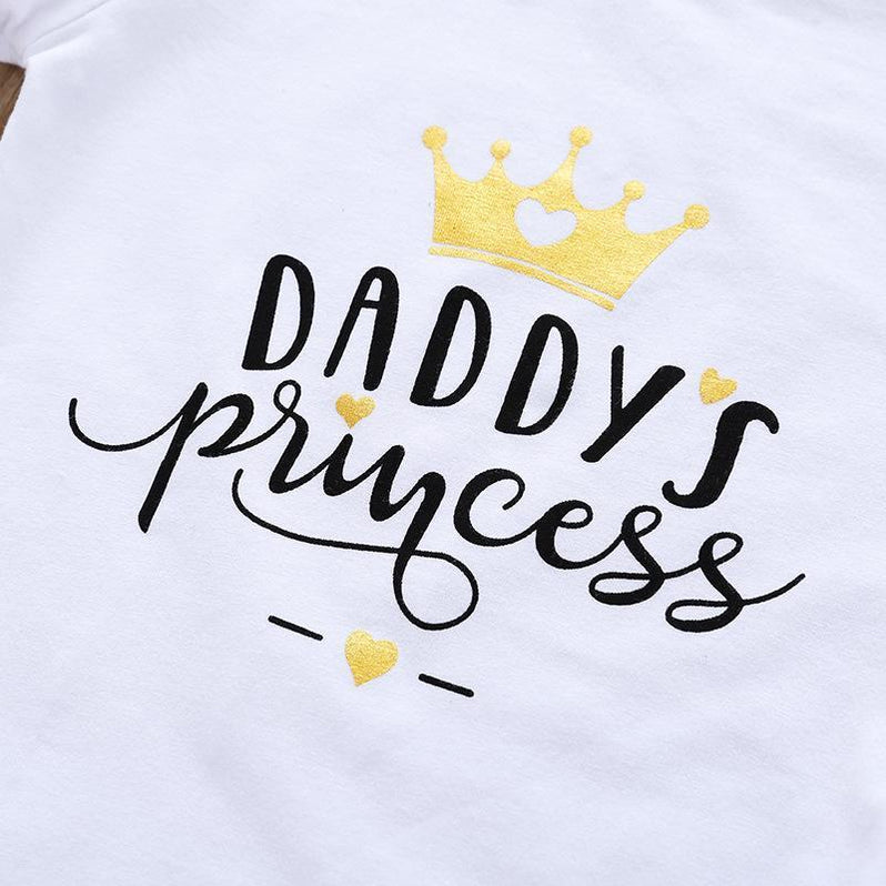 3PCS Daddy Princess Letter Printed Baby Girl Set — Agloryz