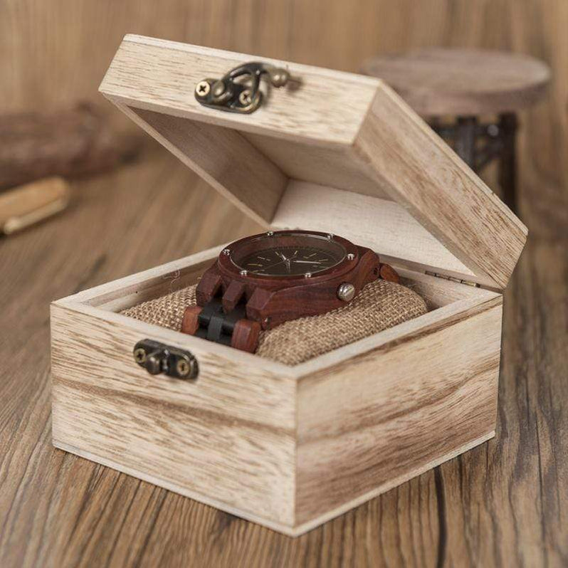 BOBO BIRD Red & Black Wooden Watch — Agloryz